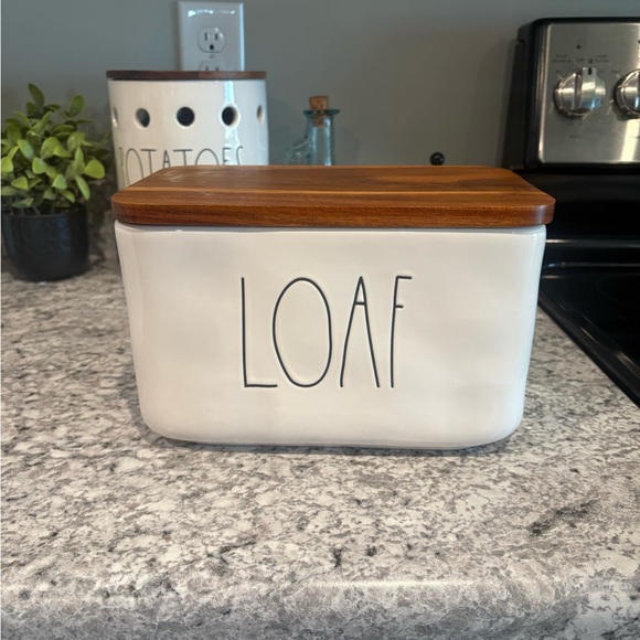 Kitchen | Rae Dunn Ceramic Bread Box With Wooden Lid | Poshmark